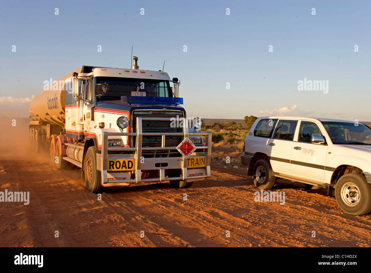 Australia Northern Territory Road Train transporting gas on the ...