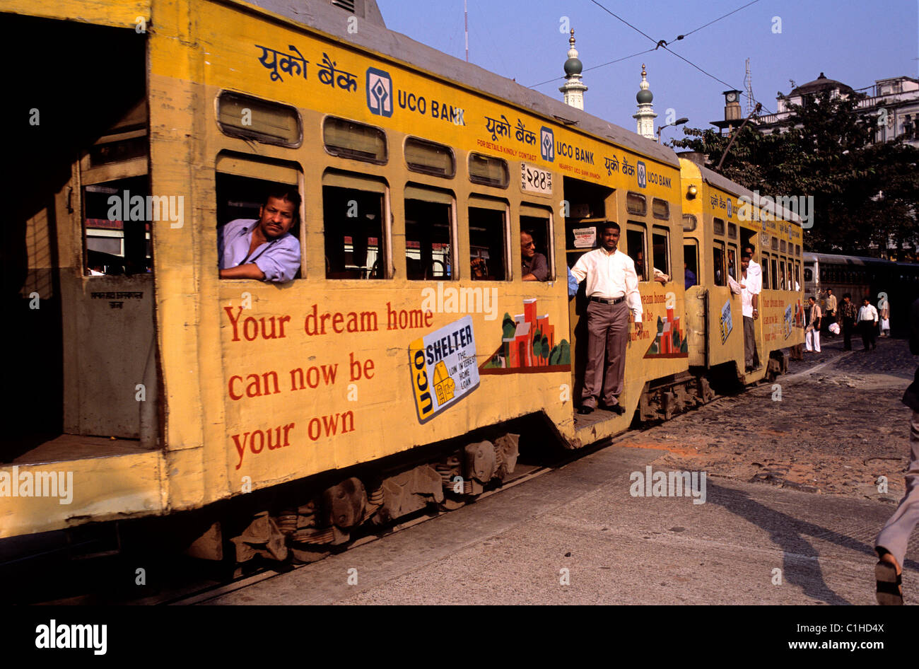 India, West Bengal, Calcutta (Kolkata), the tramway Stock Photo - Alamy