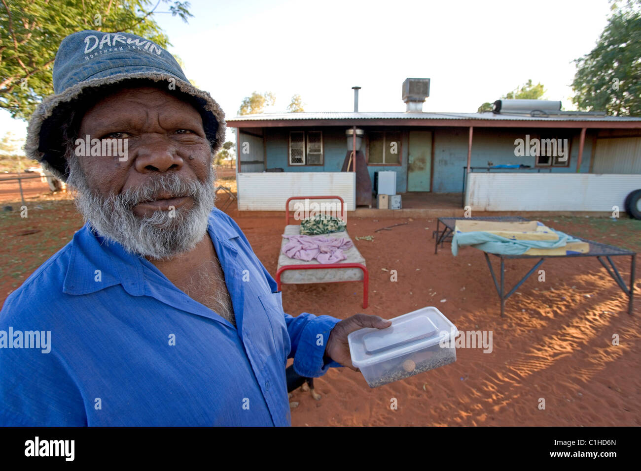 Australia, Northern Territory,Johnny Presco aborigine traditional ...