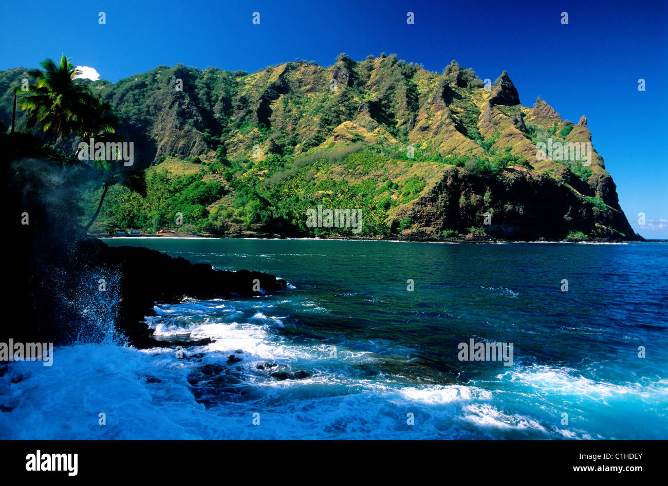 France, French Polynesia, Marquisas Islands, Island of Fatu Hiva, Omoa ...