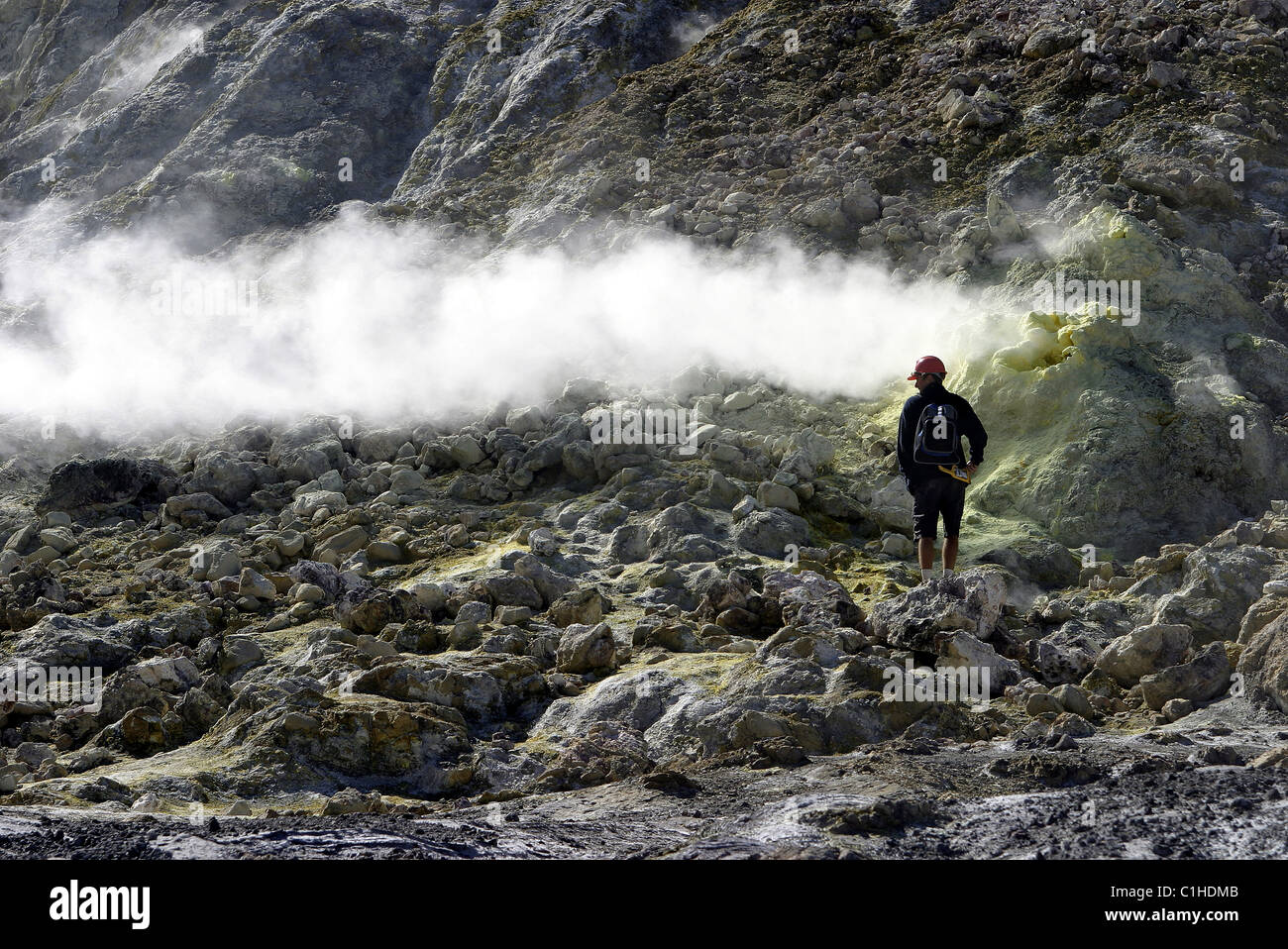 New Zealand, North Island, White Island, active volcano located on an ...
