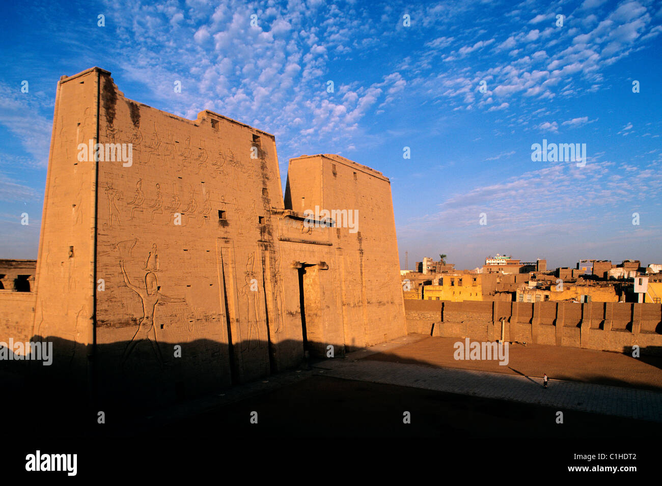 Egypt, Edfu, Orus temple, the pylon of entry Stock Photo - Alamy