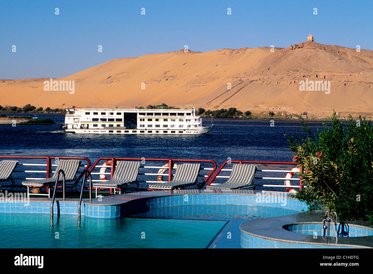 Egypt, Valley of the Nile, Aswan, boats of cruising on the Nile Stock ...