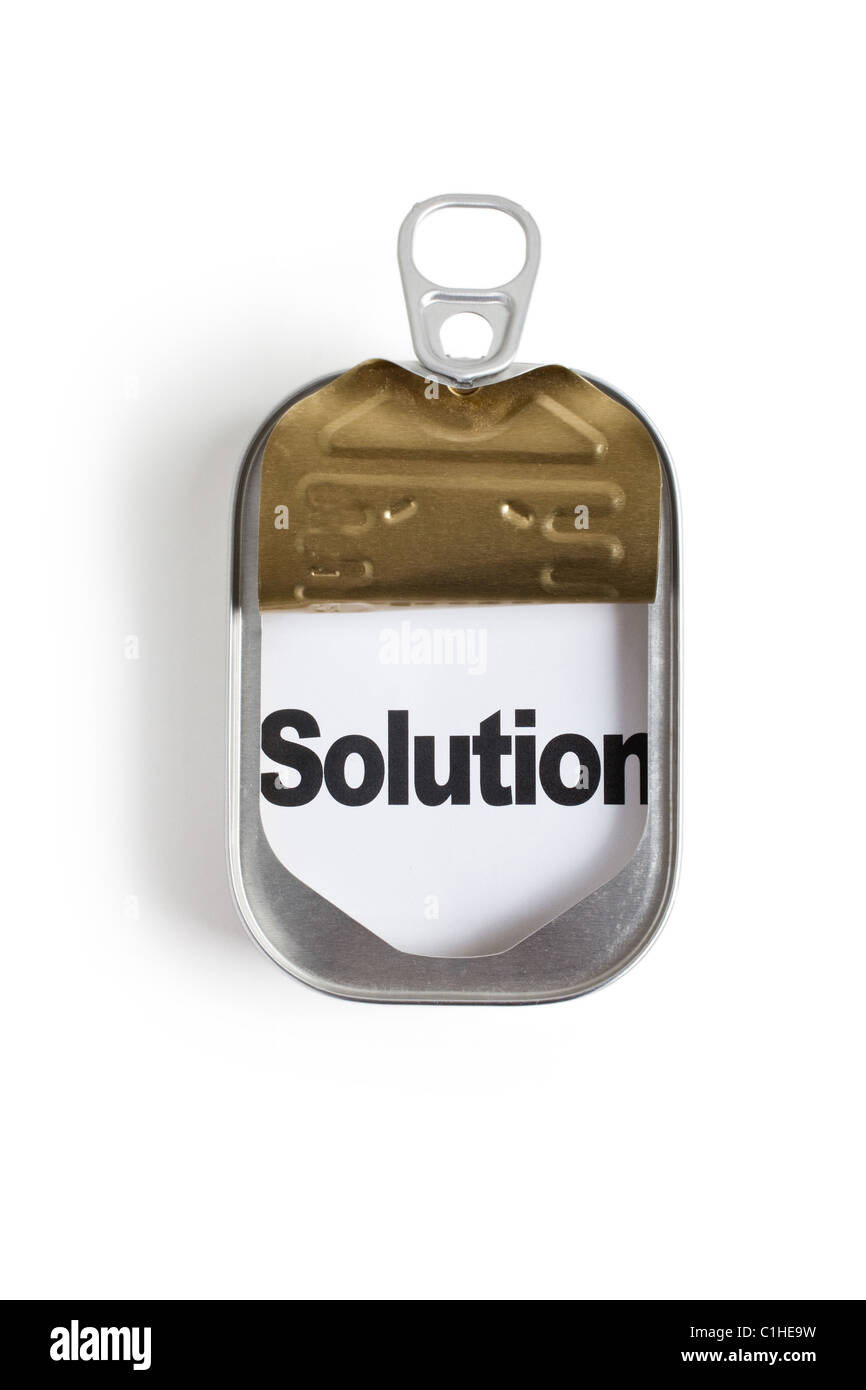 Can and word Solution, Concept of Easy Solution Stock Photo - Alamy