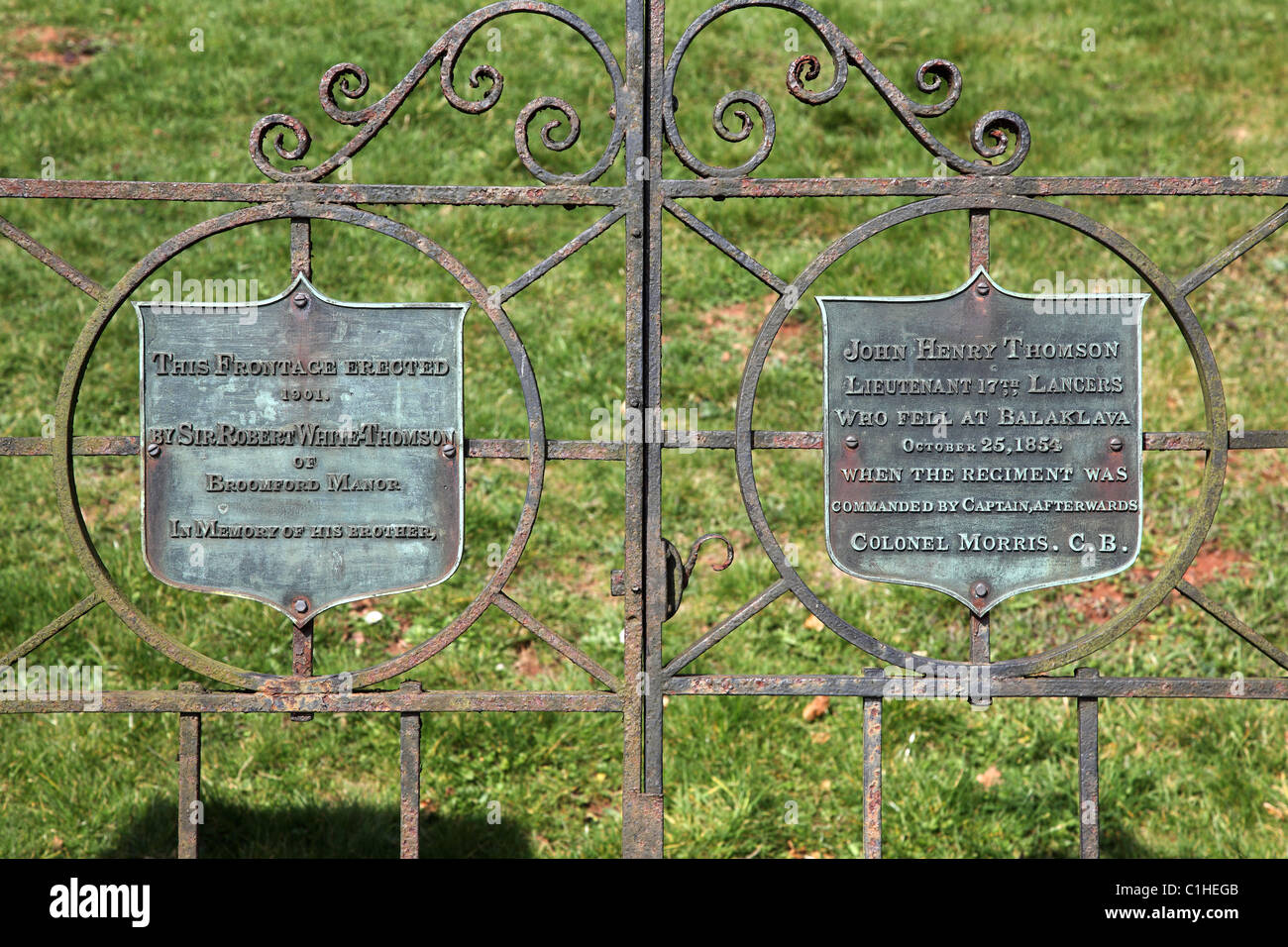 Plaques on Gate of Monument dedicated to John Henry Thomson 17th ...
