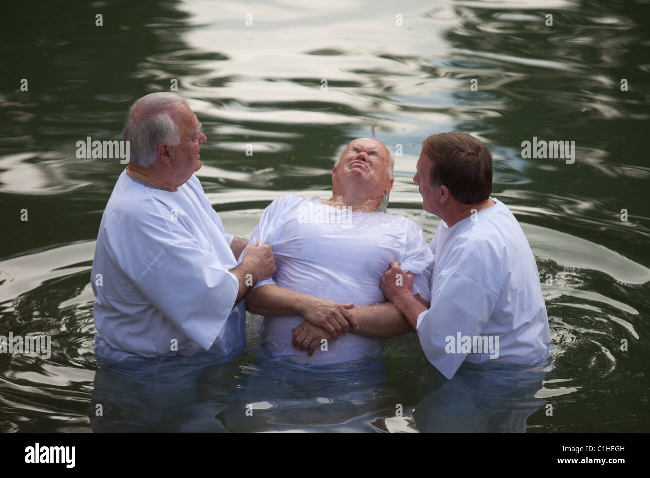 Baptism in Jordan River, Israel Stock Photo - Alamy