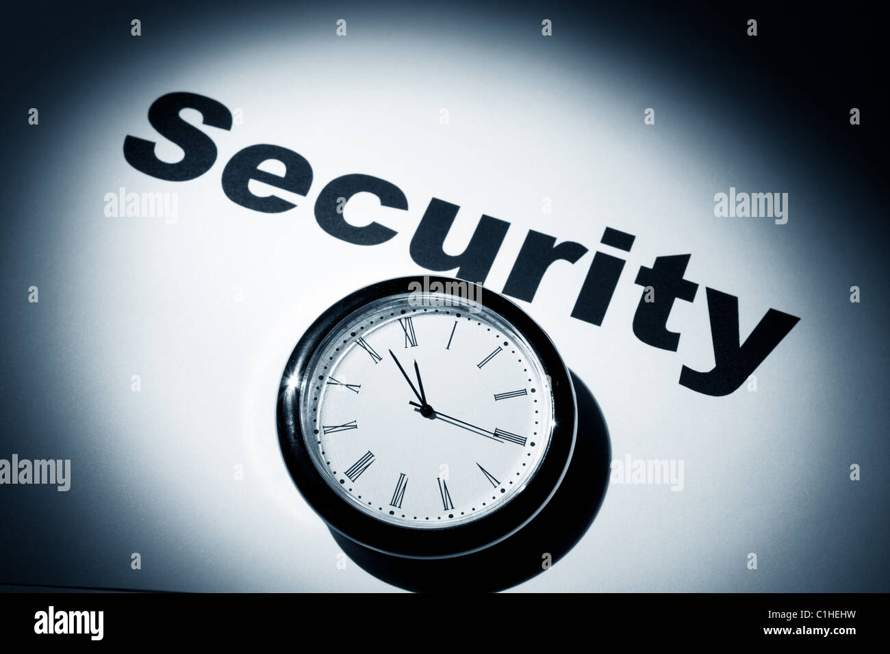 Clock and word of Security for background Stock Photo - Alamy