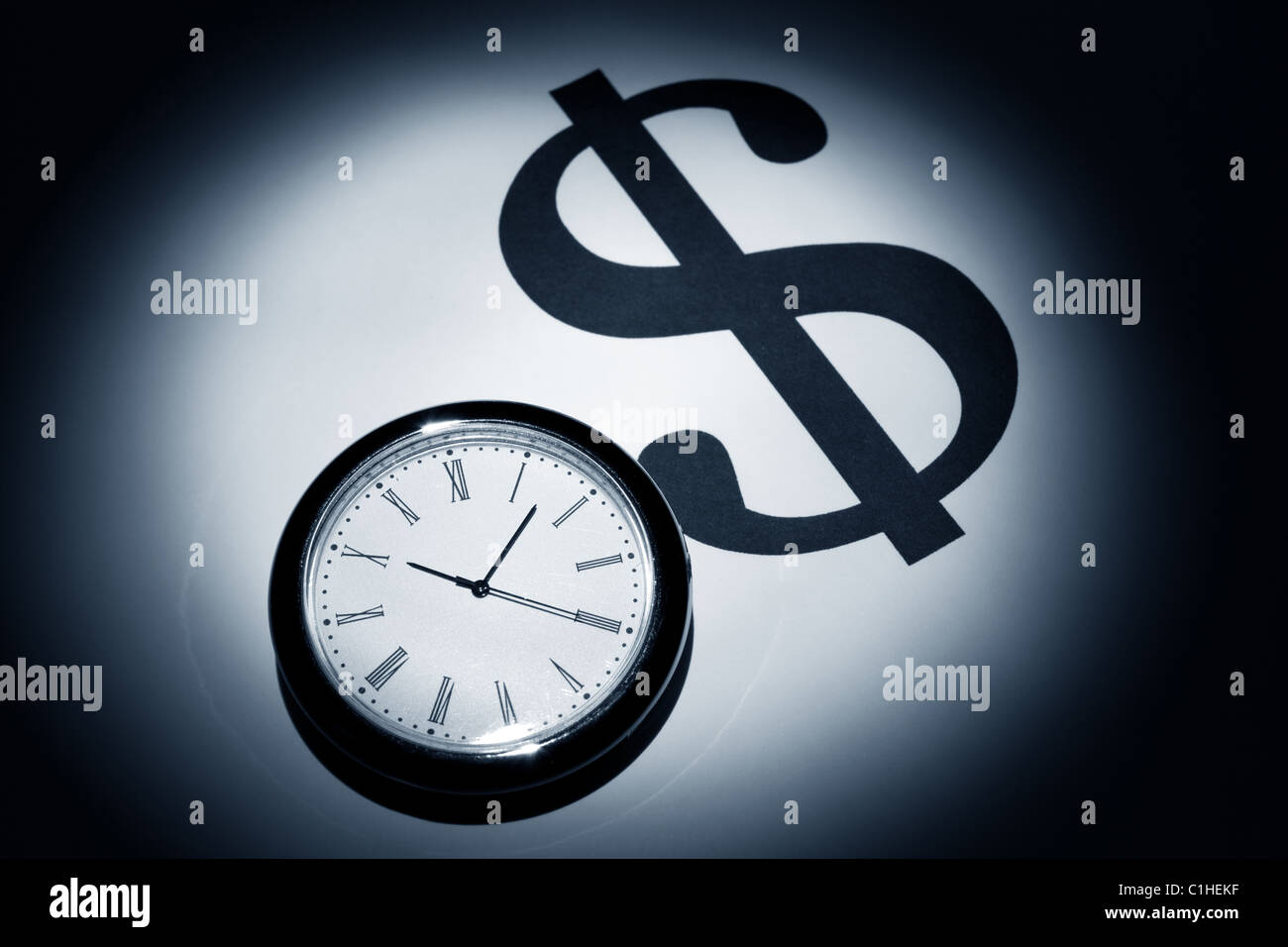 Clock and Dollar Sign for background Stock Photo - Alamy