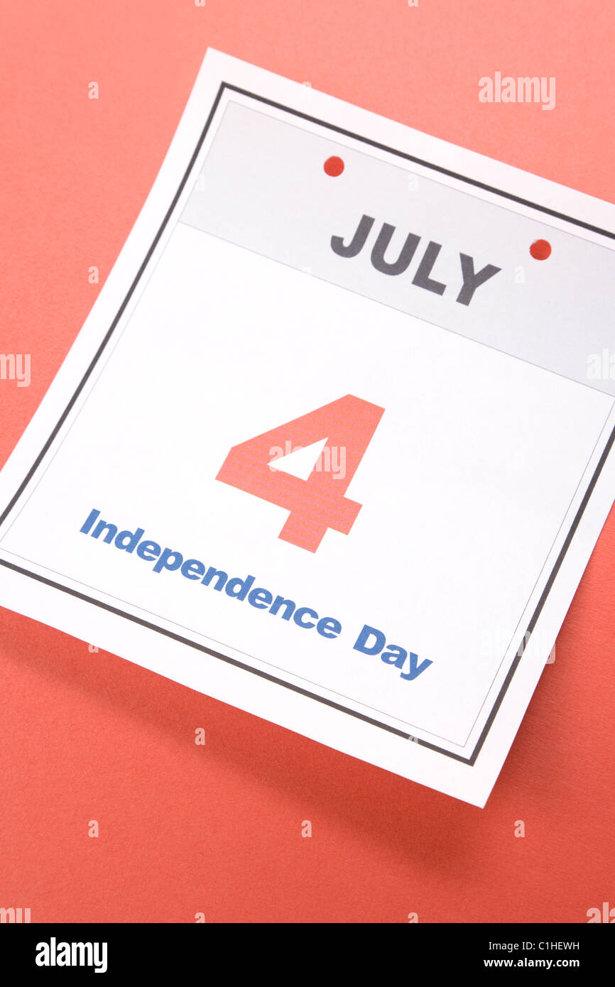 Independence Day, calendar date Fourth of July for background Stock ...