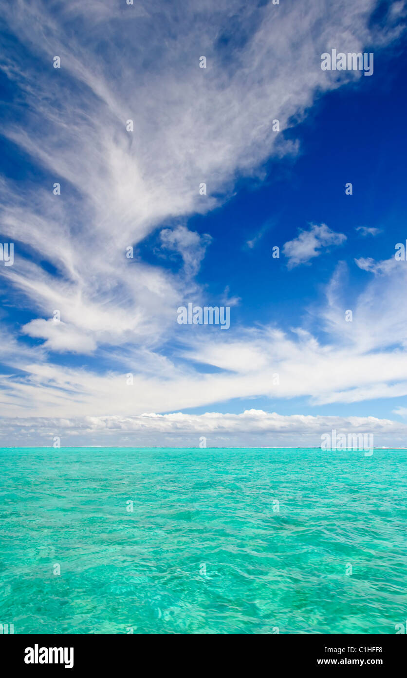 turquoise blue lagoon and cloud Stock Photo - Alamy