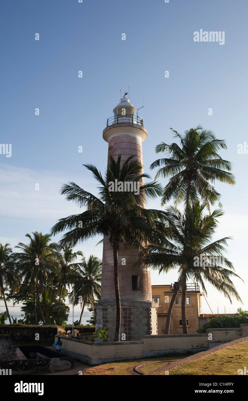 A view of the lighthouse in Galle Fort in Galle on the South coast of ...
