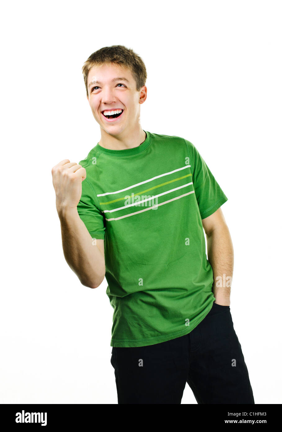 Teen excited white background hi-res stock photography and images - Alamy