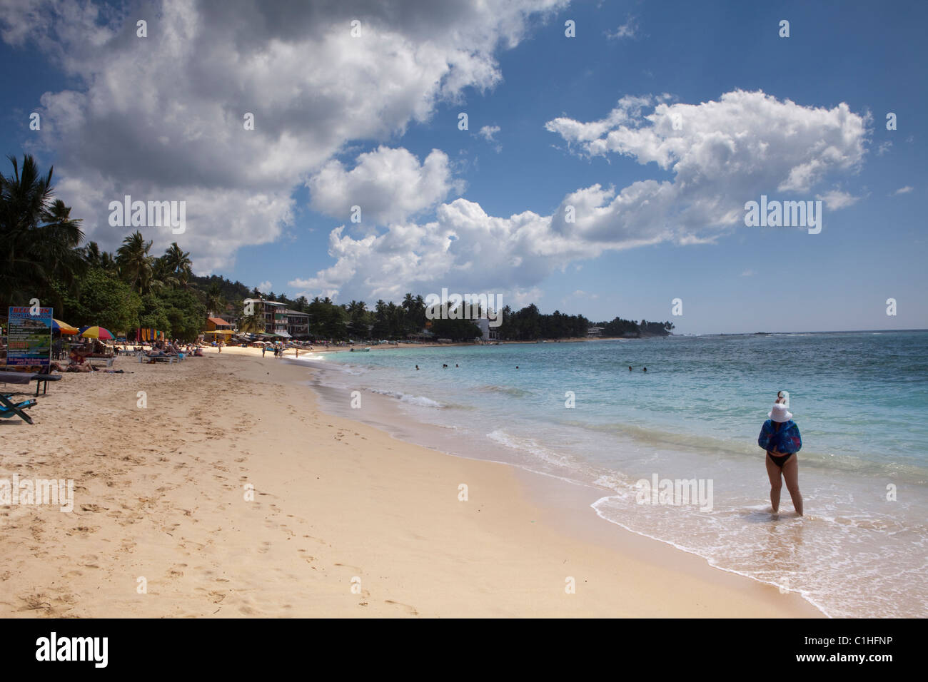 A view of Unawatuna beach on the South coast of Sri Lanka Stock Photo ...