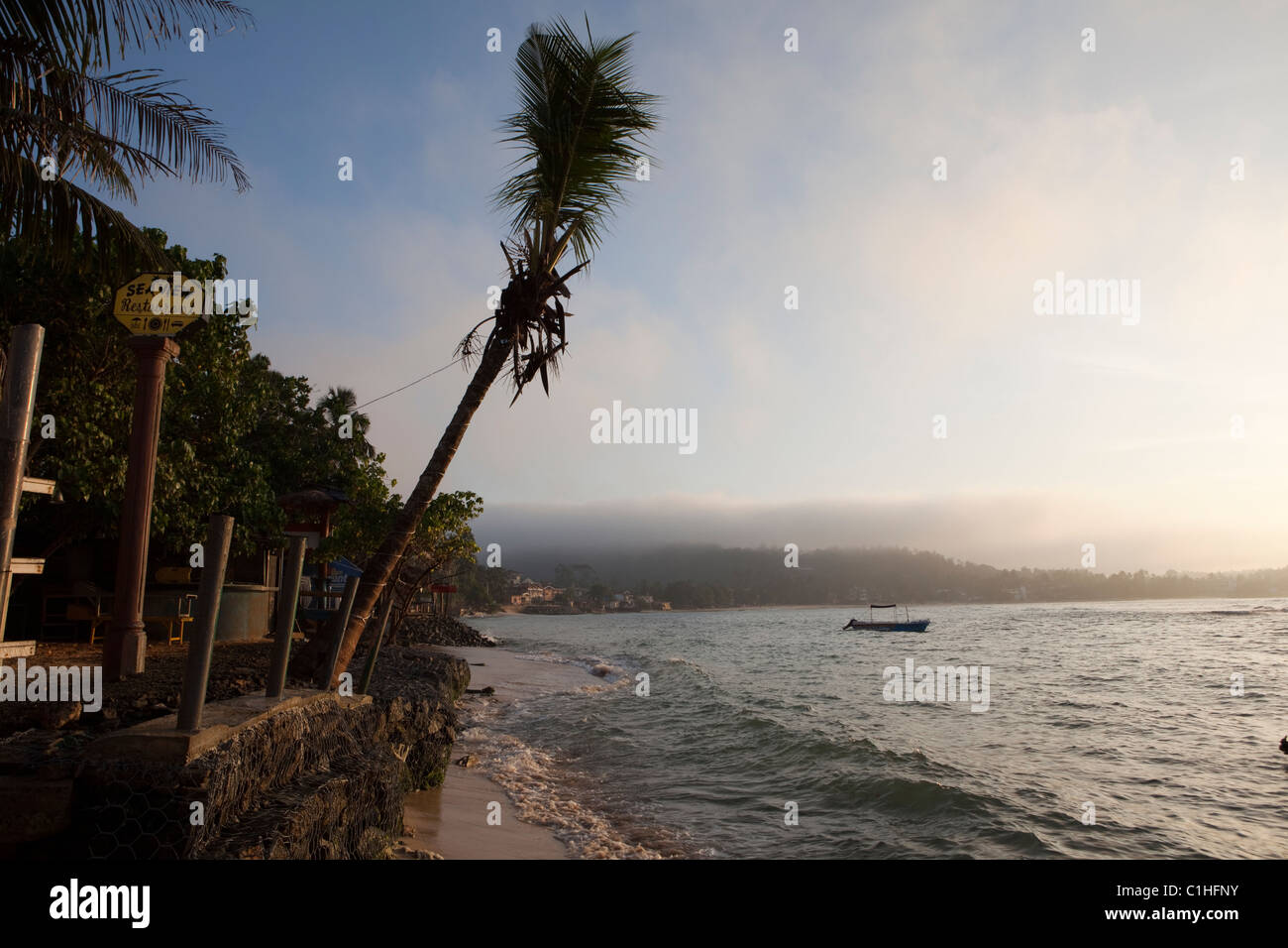 A view of Unawatuna beach on the South coast of Sri Lanka Stock Photo ...