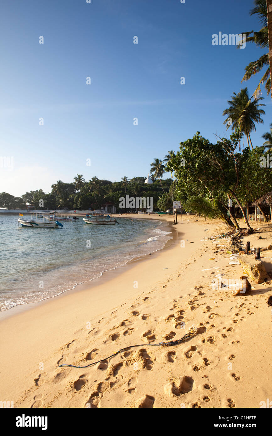 A view of Unawatuna beach on the South coast of Sri Lanka Stock Photo ...