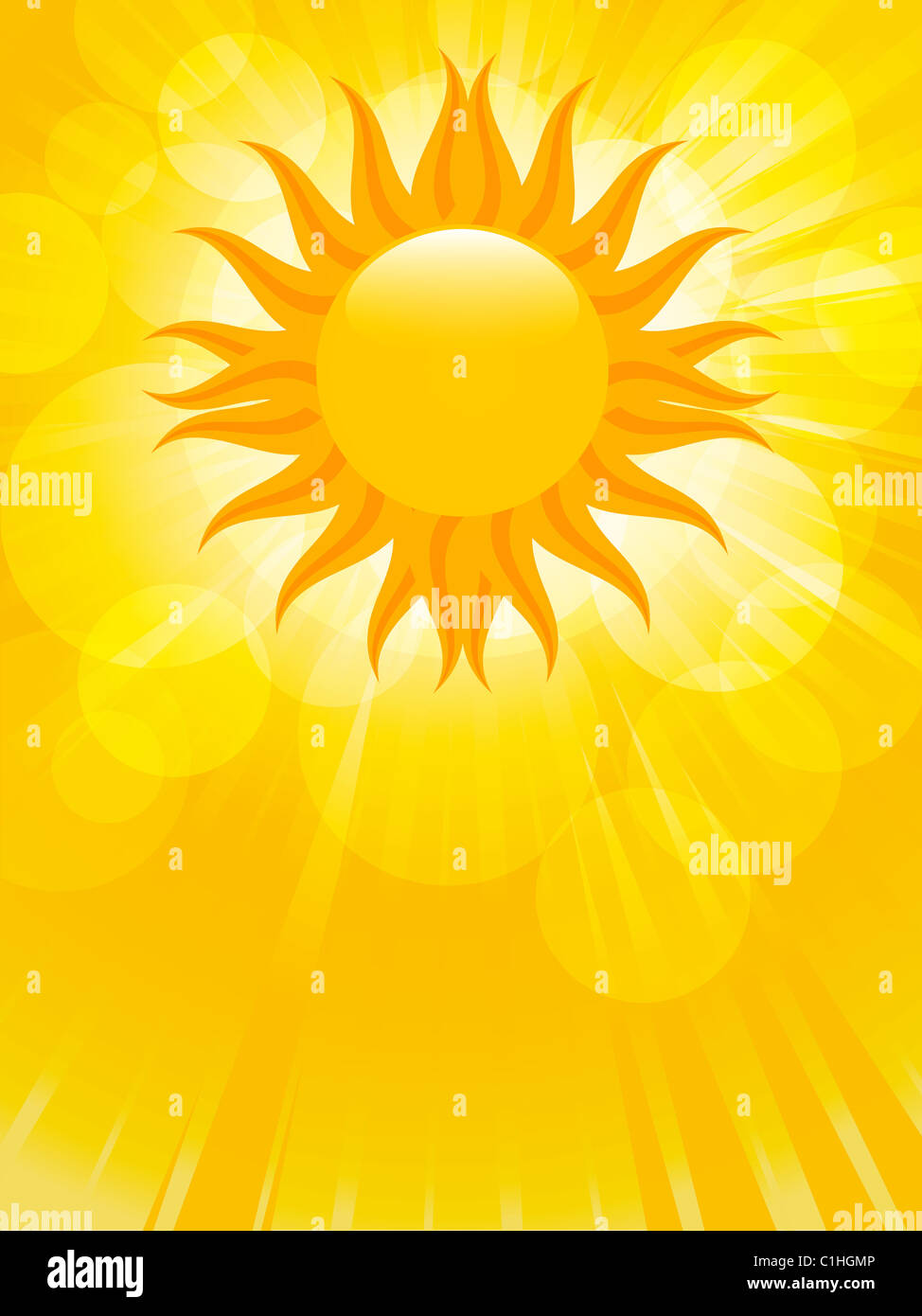 Summer sun and rays in a glowing starburst sky Stock Photo - Alamy