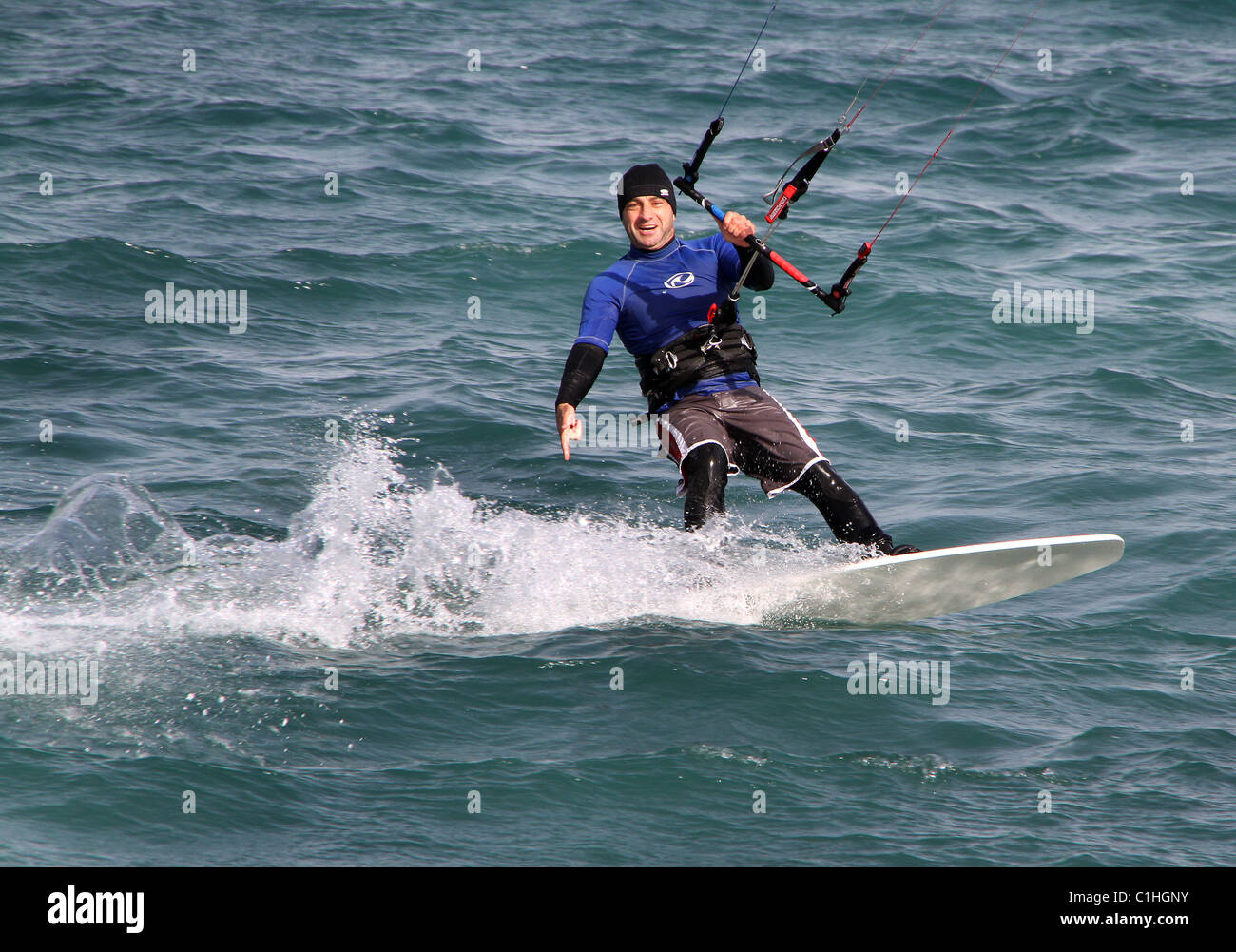 Kite wind surfer in action Stock Photo - Alamy