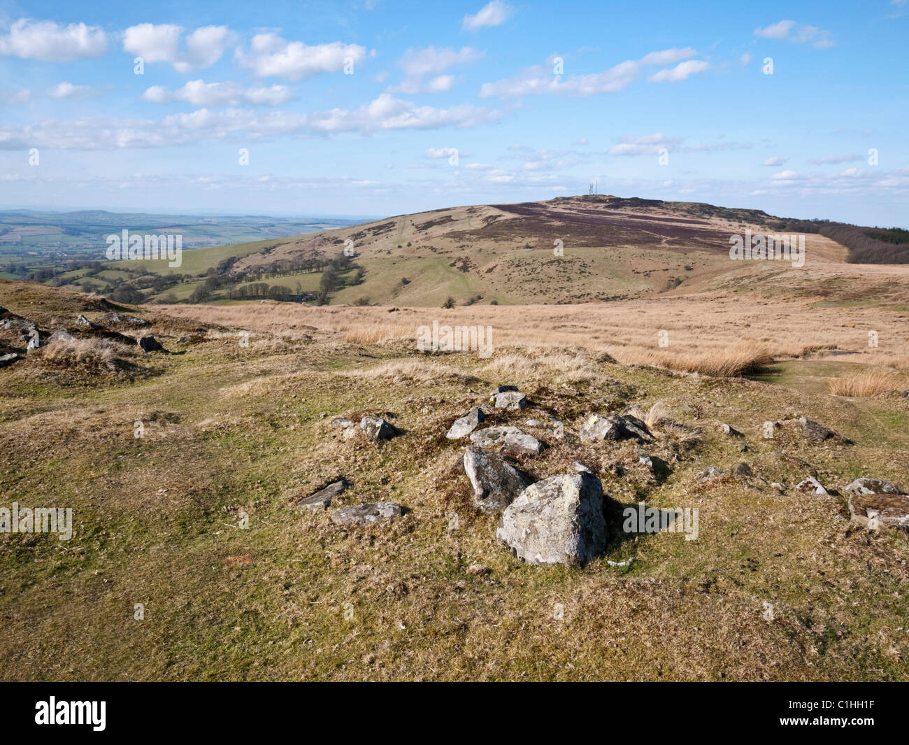 Abdon Burf, the summit of Brown Clee and highest point in Shropshire ...