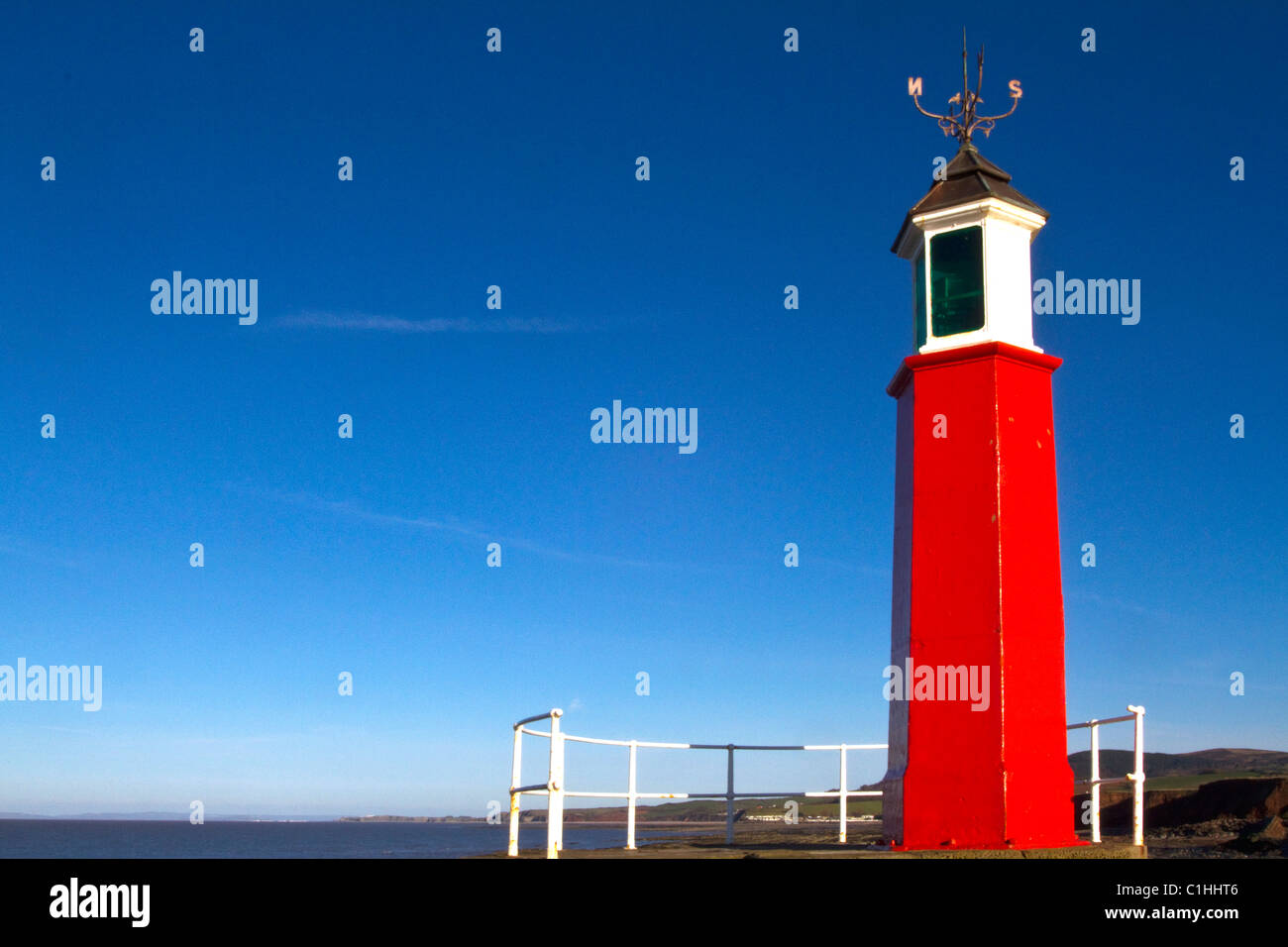 Watchet Bay Lighthouse, West Somerset Coast Stock Photo - Alamy