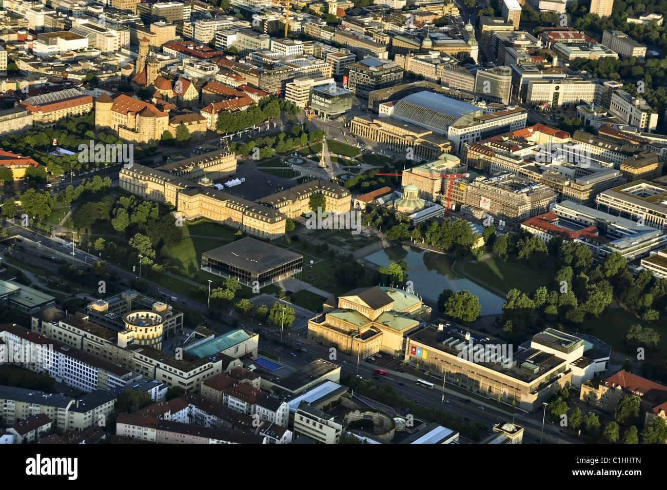 Stuttgart city, Opera, Theatre, Castle, Parliament, view from ...