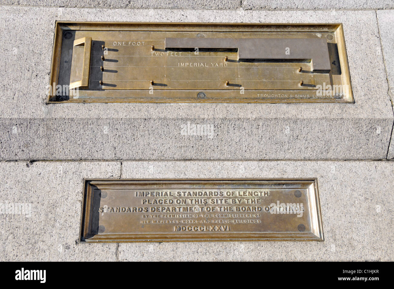 Official imperial standard of length measurement recorded on historical ...