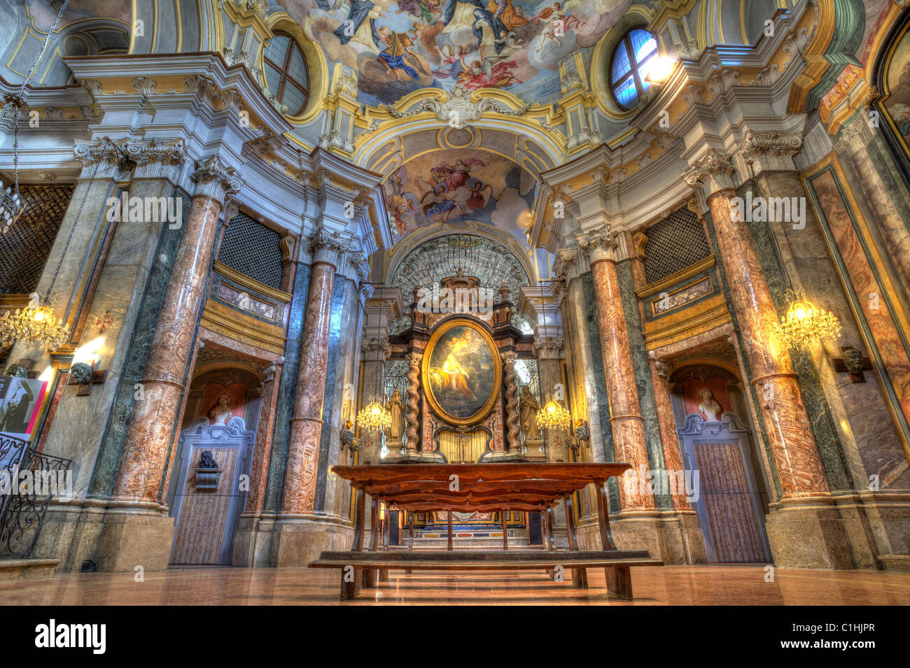 Santa Maria Maddalena church interior in Alba, Italy Stock Photo - Alamy