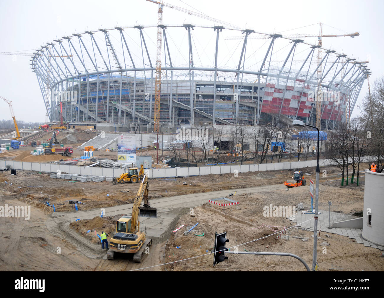 Building site of National Stadium in Warsaw - main arena of UEFA ...