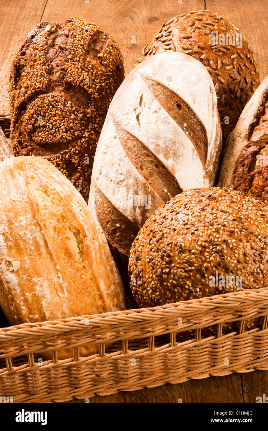 Various types of brown bread - macro Stock Photo - Alamy