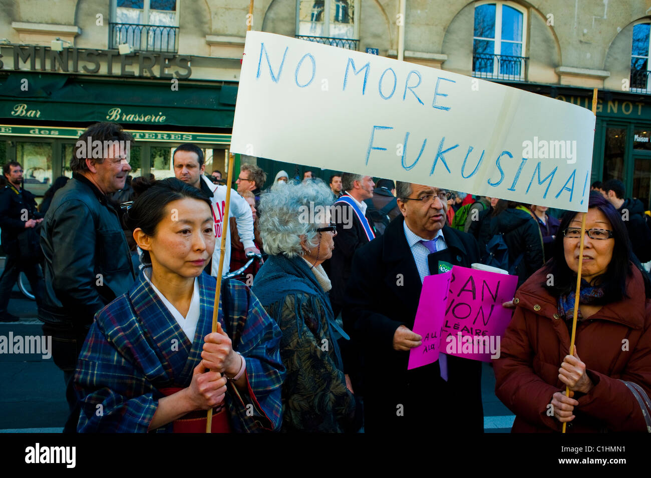 Paris, France, Japanese Women Activist Demonstration Against Nuclear ...
