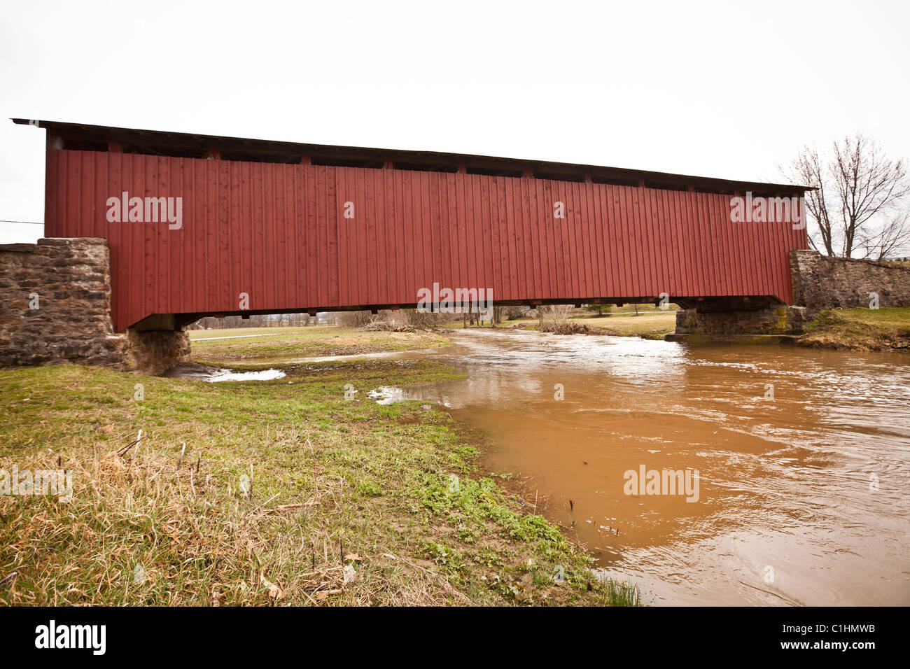 Weaver's Mill Covered Bridge Blue Ball, PA Stock Photo - Alamy
