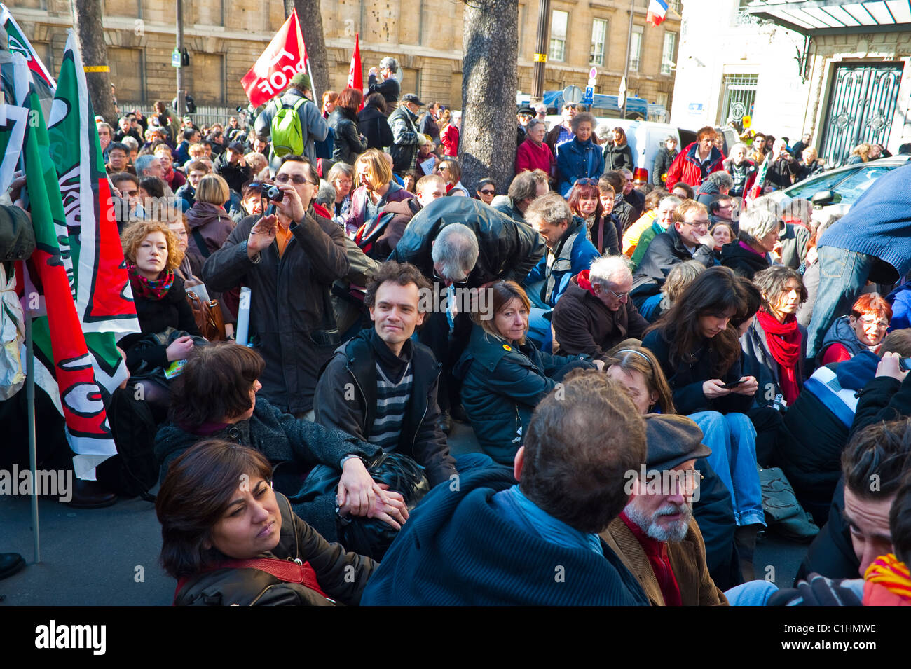 Paris, France, French People Demonstrating Against Nuclear Power, Huge ...