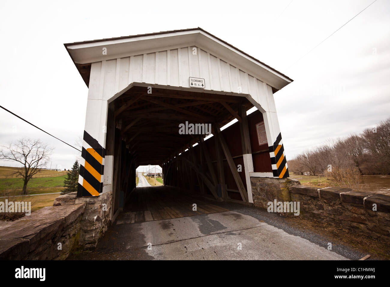Weaver's Mill Covered Bridge Blue Ball, PA Stock Photo - Alamy