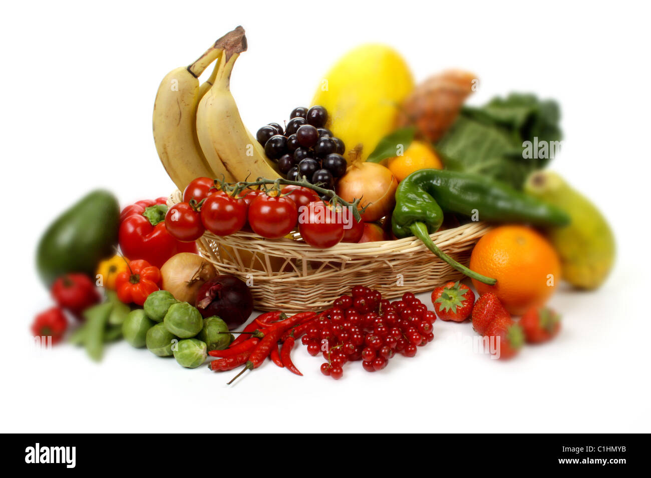 Composition of several fruits and vegetables Stock Photo - Alamy