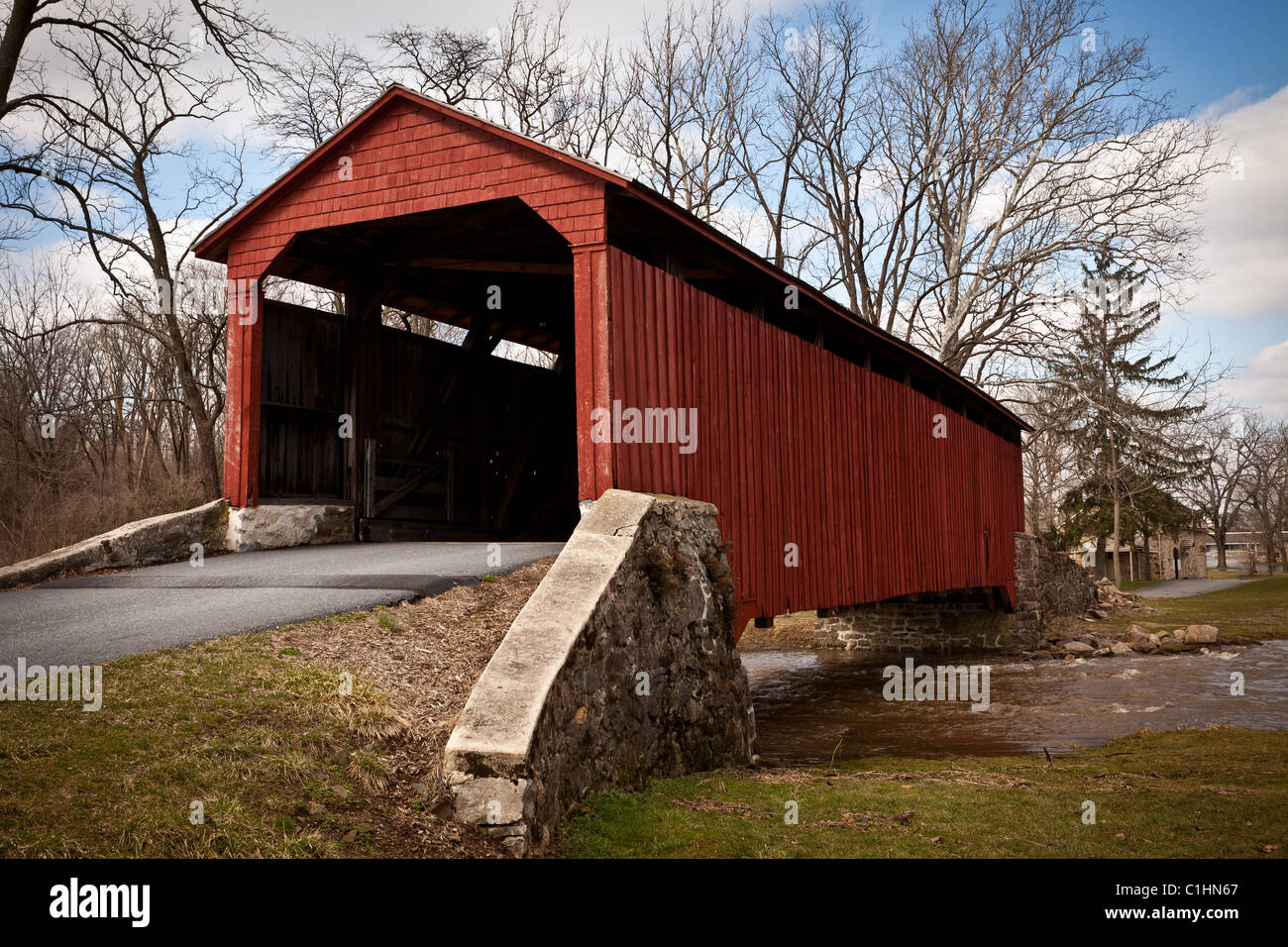 Amish built Pool Forge Covered Bridge Caenarvon Township, PA Stock ...