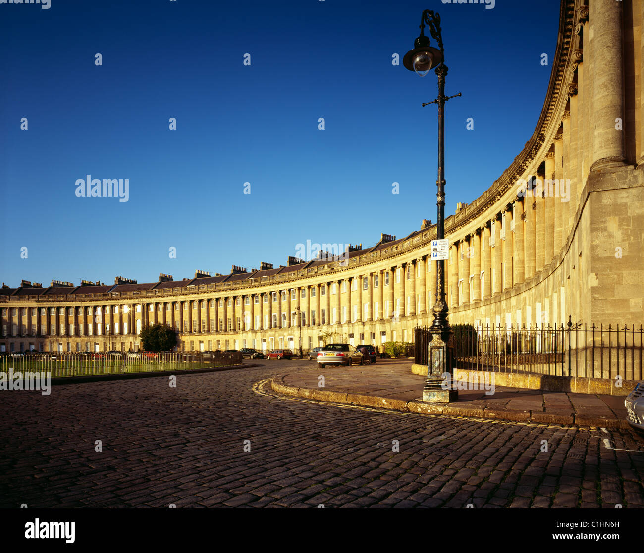 The Royal Crescent, Bath in evening light Stock Photo - Alamy