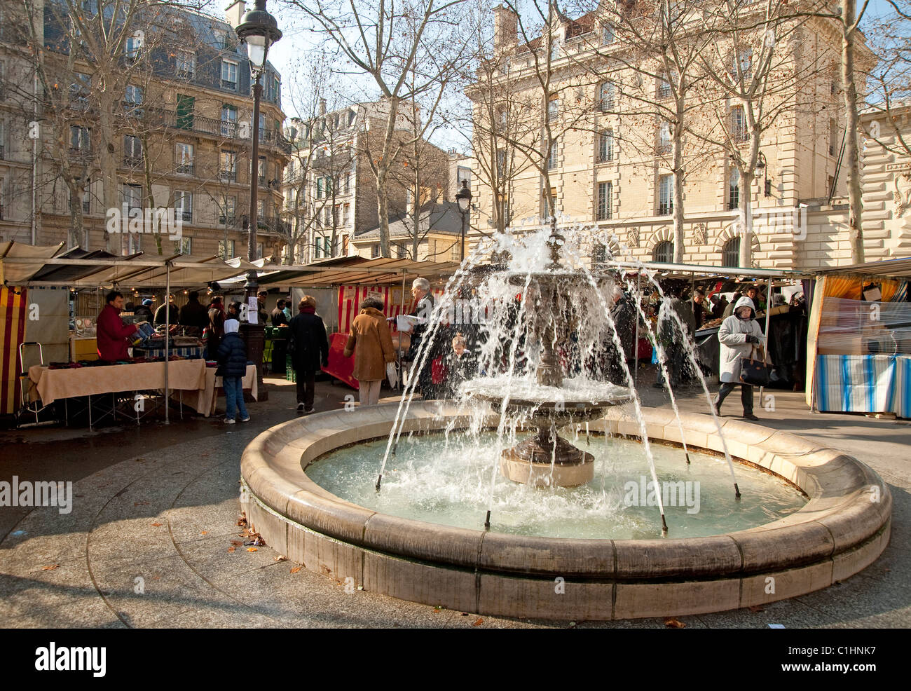 Paris, France - Place Monge, located in the 5th arrondissment Stock ...