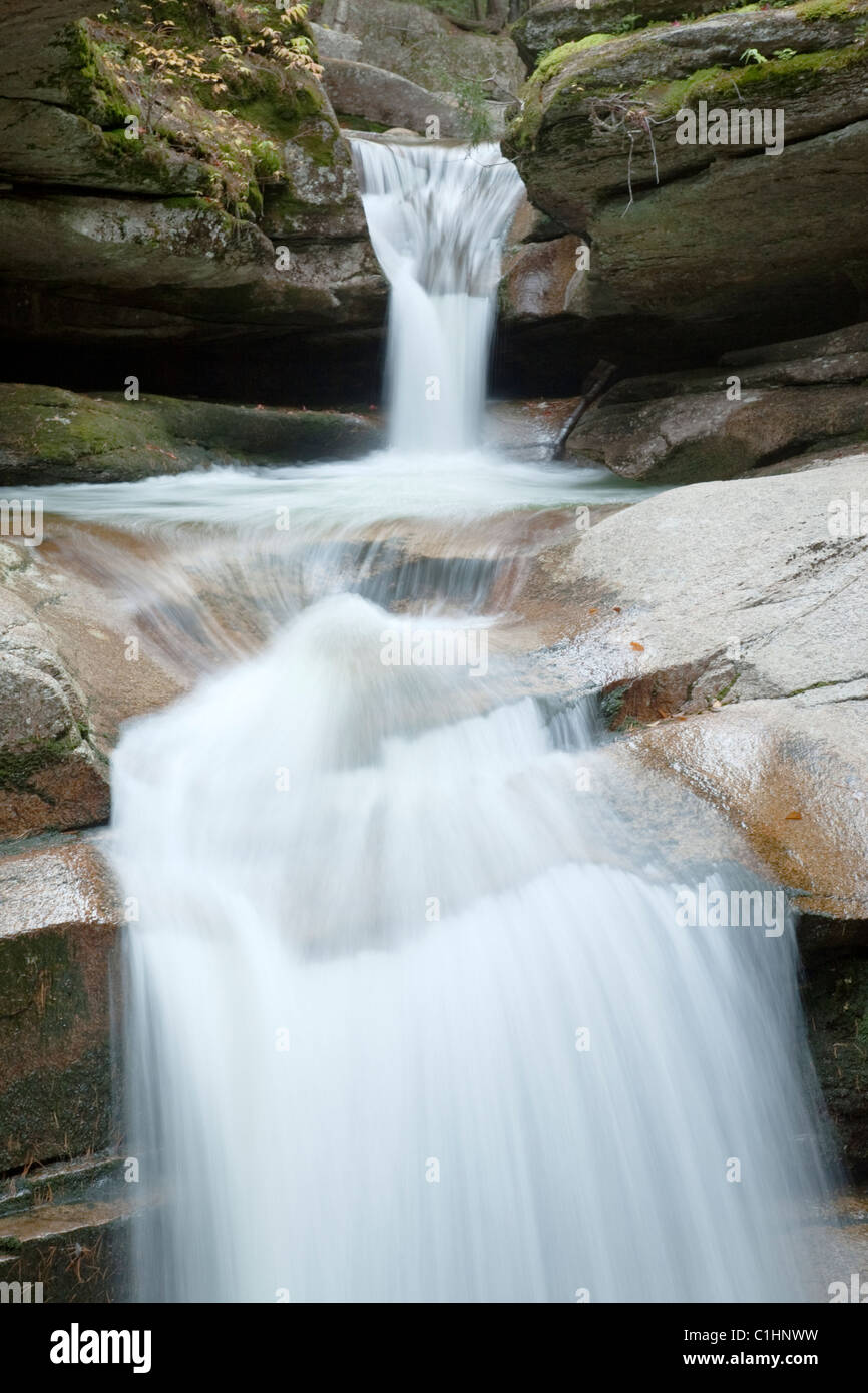 Sabbaday Falls waterfall off the Kancamagus Highway in the White ...