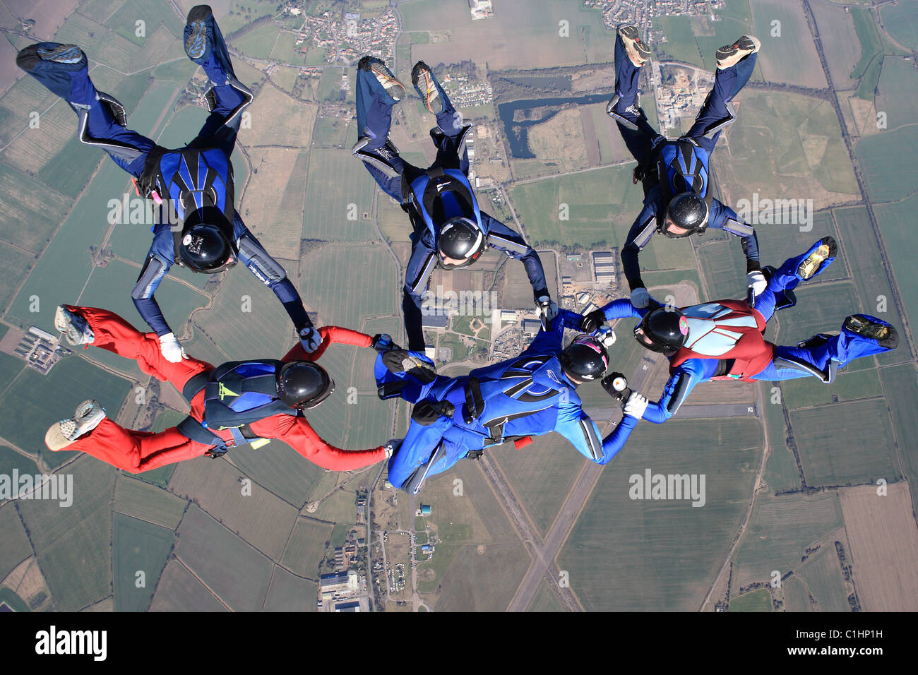 Skydive langar airfield british parachute schools 6 person formation ...