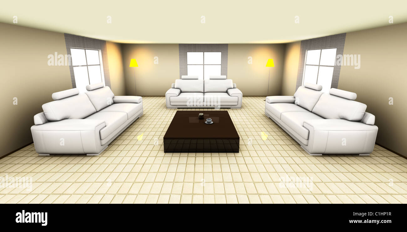 Interior visualisation of a living room Stock Photo - Alamy