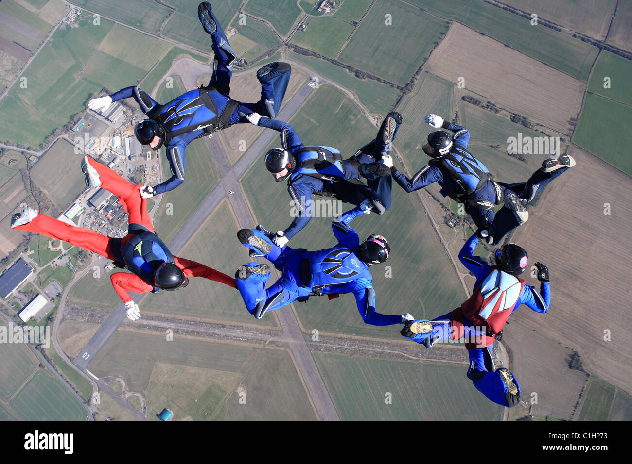 Skydive langar airfield british parachute schools 6 person formation ...