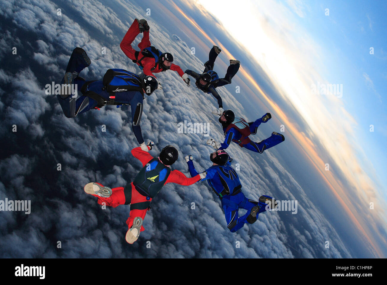 Skydive langar airfield british parachute schools formation sunset ...