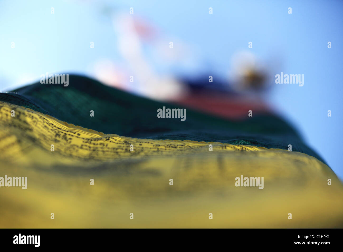 Prayer flags for Buddhist rituals Stock Photo - Alamy