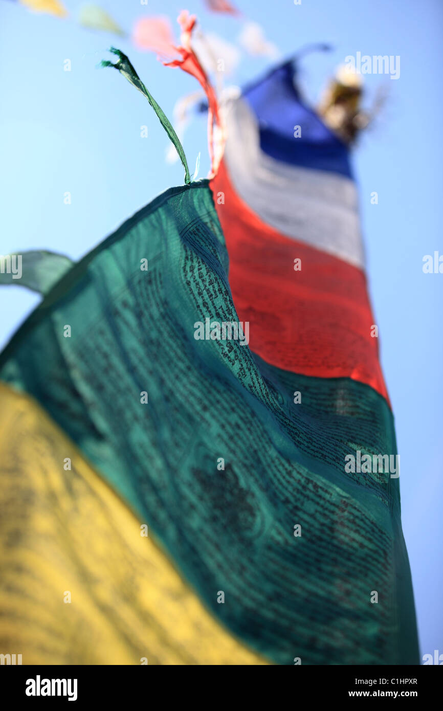 Prayer flags for Buddhist rituals Stock Photo - Alamy