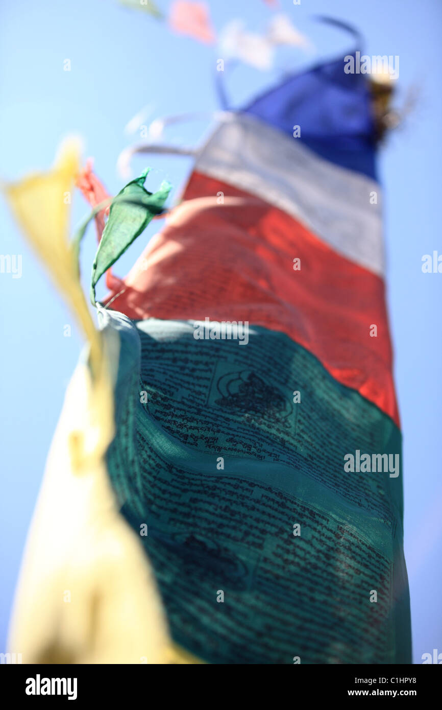 Prayer flags for Buddhist rituals Stock Photo - Alamy