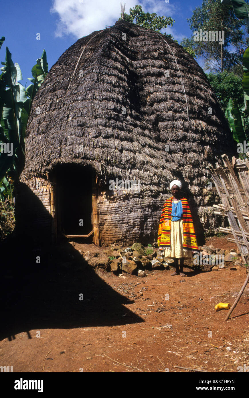 Dorze beehive-shaped dwelling, Chencha, Ethiopia Stock Photo - Alamy