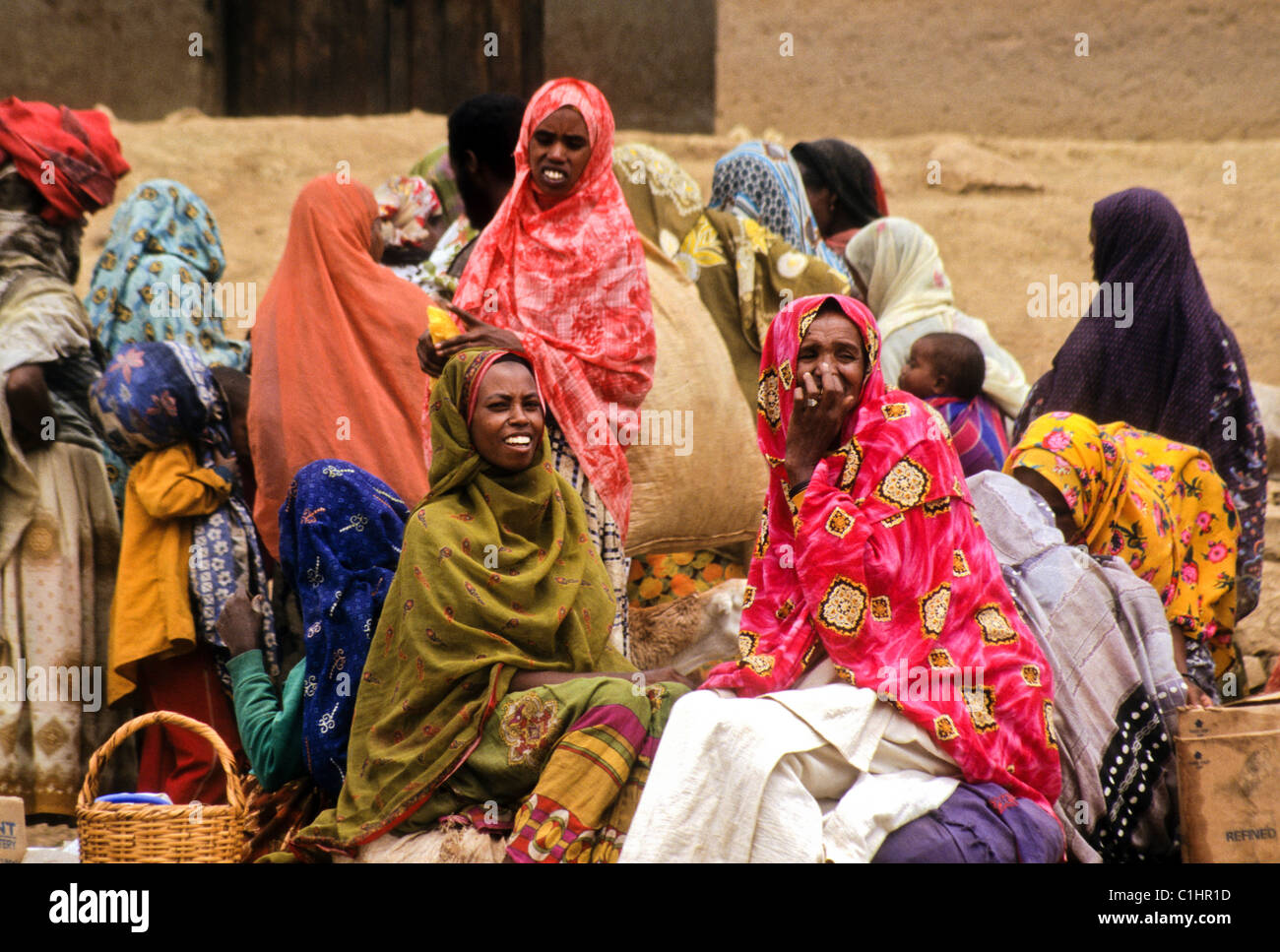Women in khat market, Aweday (Dire Dawa-Harar), Ethiopia Stock Photo ...
