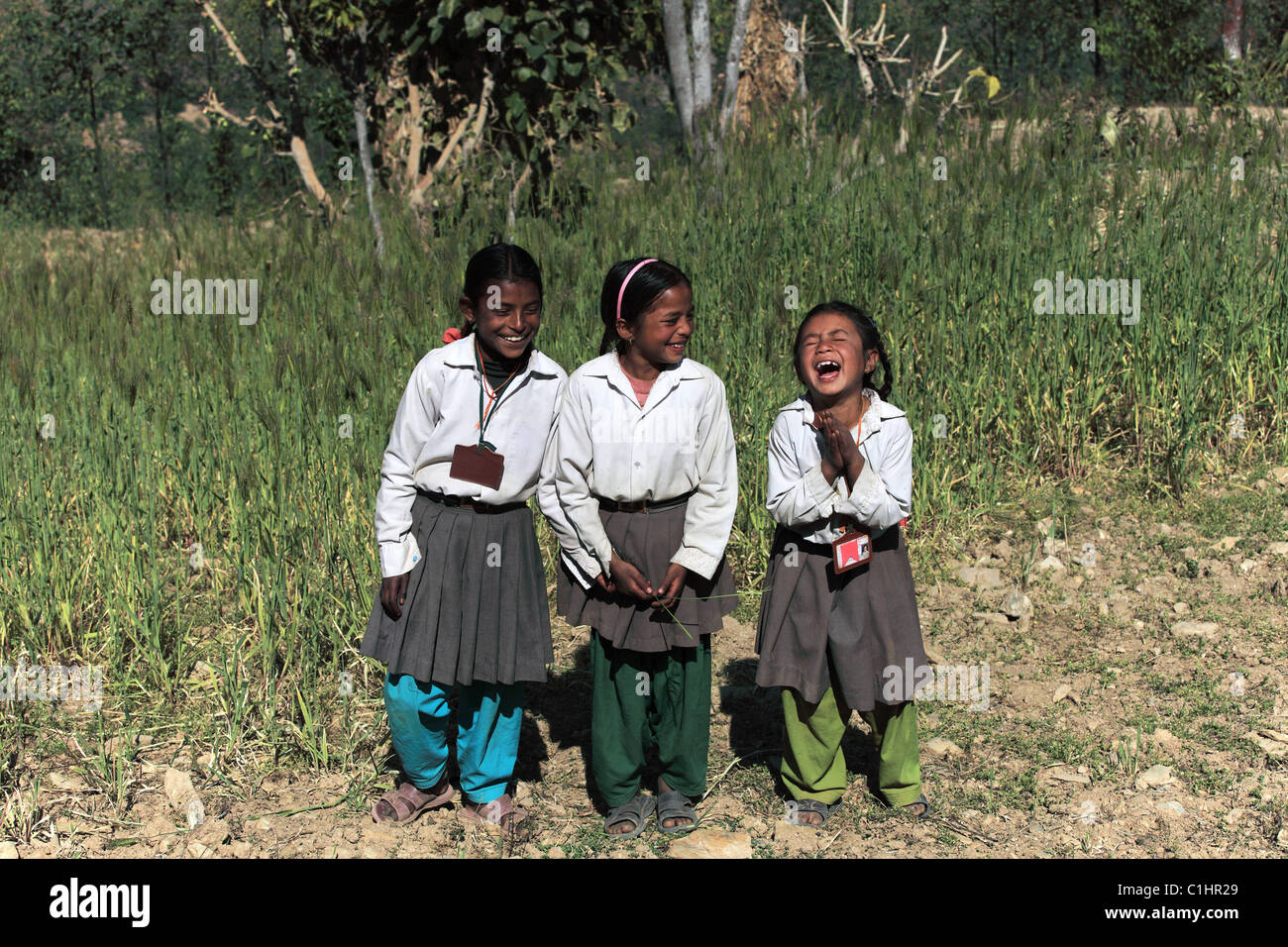 Nepali School kid or kids in Nepal Himalaya Stock Photo - Alamy