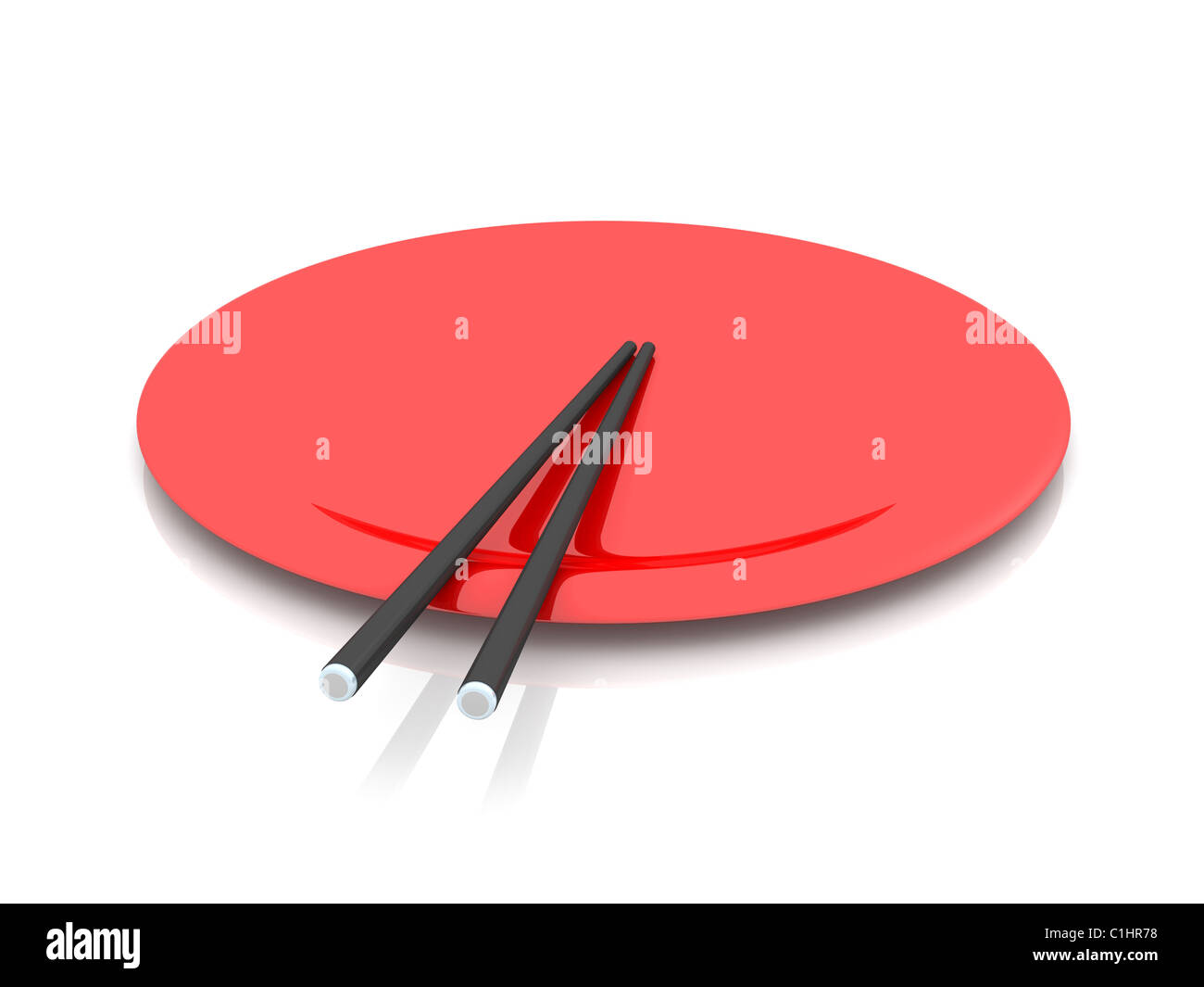 Plate con chopsticks Stock Photo - Alamy