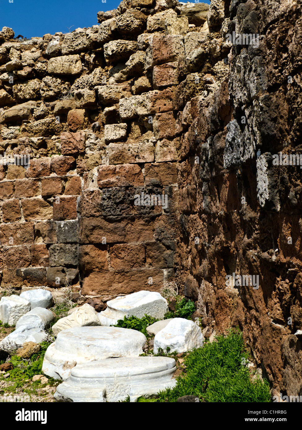 Arsuf,Apollonia ,Apollonia National Park,Israel,Burnt walls and roman ...