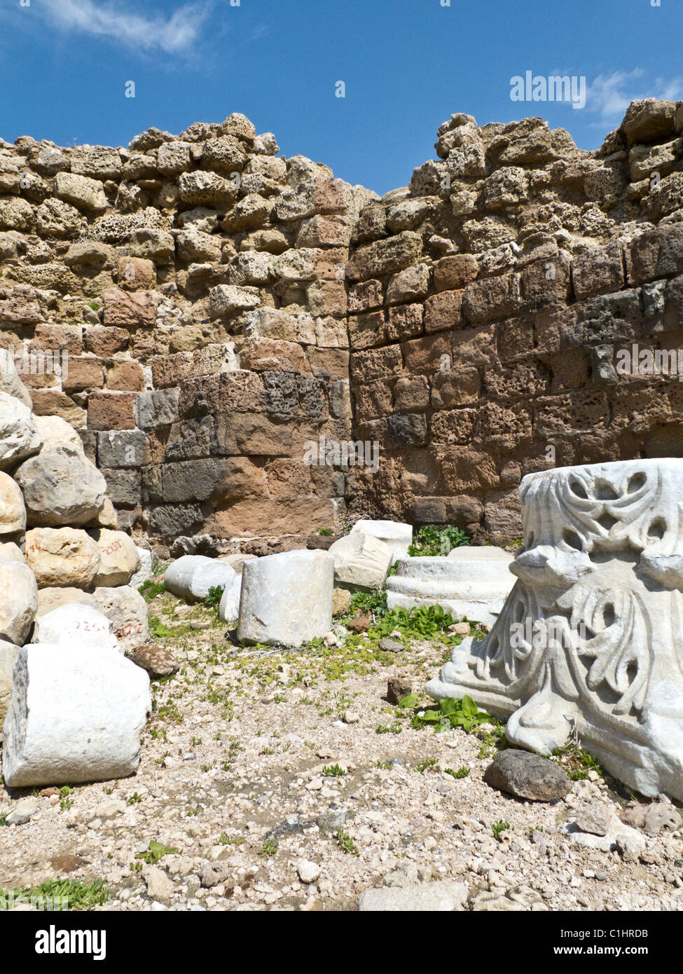 Arsuf,Apollonia ,Apollonia National Park,Israel, Burnt walls ,testimony ...